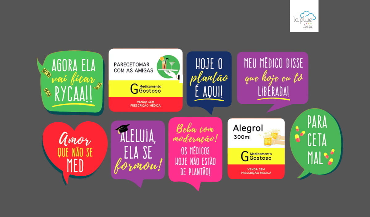 Plaquinhas para Foto Formatura - LaPluie Festa